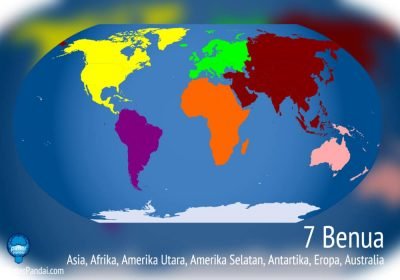 Benua - Daftar Lengkap, Peringkat Benua Berdasarkan Area dan Negara